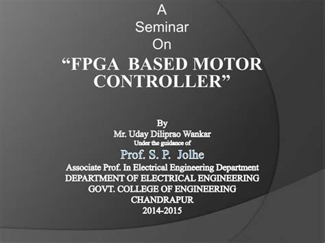 Fpga Based Motor Controller Pptx