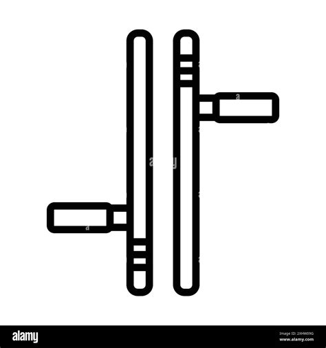 Tonfa Icon Linear Logo Mark Set Collection In Black And White For Web