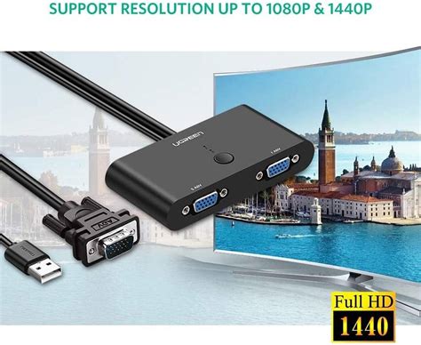 Ugreen Vga 2 In 1 Out Switch 2 Port Audio Video Switcher Box Manual