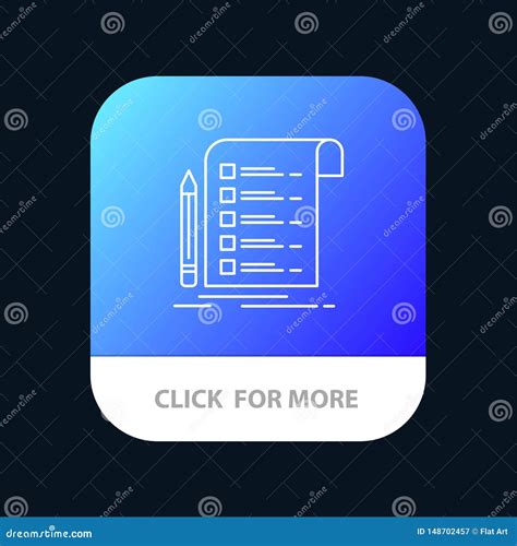 File Report Invoice Card Checklist Mobile App Button Android And Ios Line Version Stock