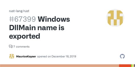 Windows DllMain Name Is Exported Issue Rust Lang Rust GitHub