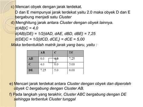 Analisis Cluster Teknik Data Mining Perpisahan Objek Sesuai Karakteristikpptx Ppt