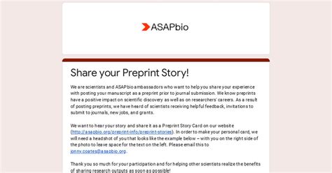 Asapbio On Linkedin Share Your Preprint Story