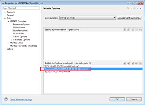 Configuring Iqmathlib In Ccsv6 Msp Low Power Microcontroller Forum Msp Low Power