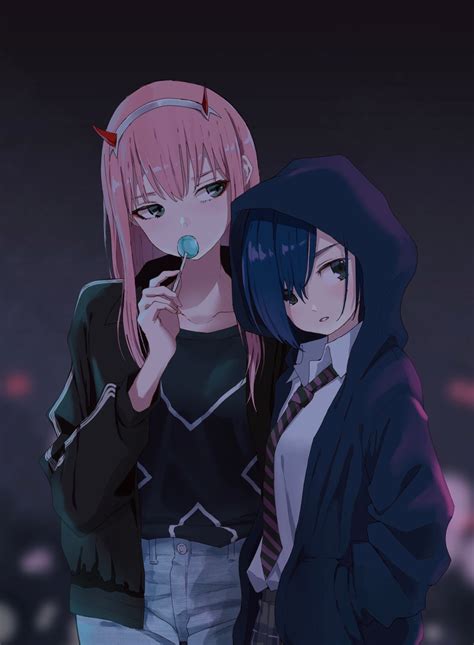 Zero Two And Ichigo Darling In The Franxx Drawn By Hasisisissy Danbooru