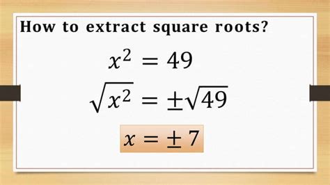 Quadratic Equation By Extracting Square Roots Pptx Physics Science