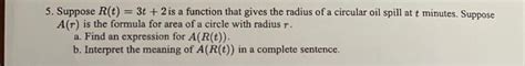 solved 5 suppose r t 3t 2 is a function that gives the