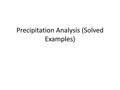 Rainfall Analysis Solved Examplesweek2cve3305pdf Weather Science