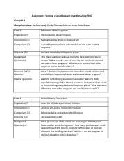 Assignment PICO Answer Matrix Set Group Docx Assignment Forming A Good Research