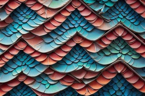 Close Up On Pattern Of Scales Premium Ai Generated Image