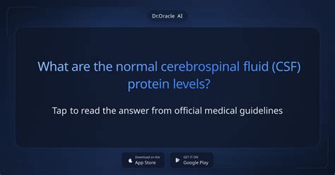 What Are The Normal Cerebrospinal Fluid Csf Protein Levels