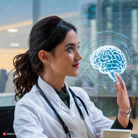 Premium Vector A Doctor Taking Using Artificial Intelligence To Improve His Healthcare Practice