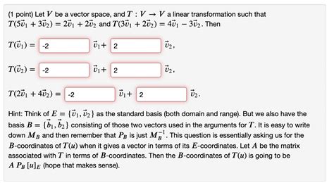 Solved Point Let V Be A Vector Space And T V V A Chegg