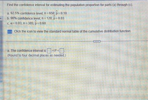 Solved Find The Confidence Interval For Estimating The