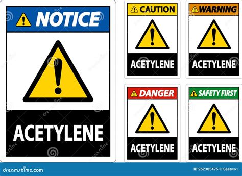 Danger Acetylene Sign On White Background Stock Vector Illustration Of Industry Environment