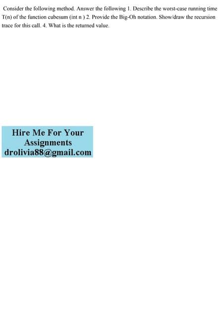 Consider The Following Method Answer The Following 1 Describe The W Pdf