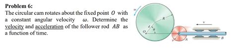 solved problem 6 the circular cam rotates abo 0 with a