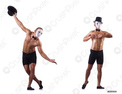 Naked Muscular Mime Isolated On White Stock Photo Crushpixel