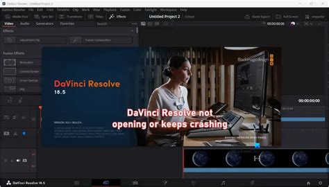 davinci resolve not opening or keeps crashing on startup