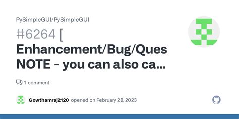 Enhancementbugquestion Note You Can Also Call Sgmain Or Sgmainopengithubissue To