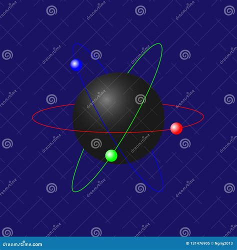 Atomic Nucleus With Electrons Stock Vector Illustration Of Green Neutron 131476905
