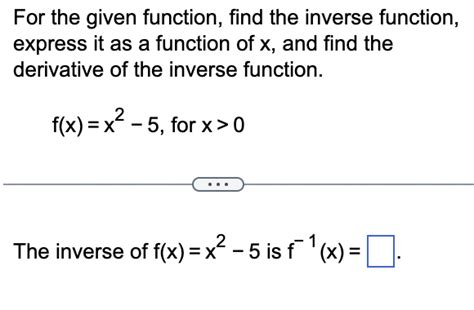 solved for the given function find the inverse