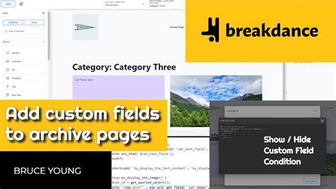 Breakdance Tutorial Show Custom Fields On Archive Pages If Custom