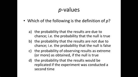 What Is A P Value Youtube