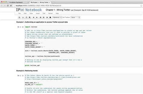 Overview Of Ipython Notebook The “chapter 1 Mining Twitter” Notebook