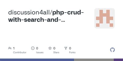 GitHub Discussion4all Php Crud With Search And Pagination Using Ajax