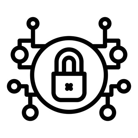 Digital Lock Icon Outline Vector Data Secure 15101652 Vector Art At Vecteezy