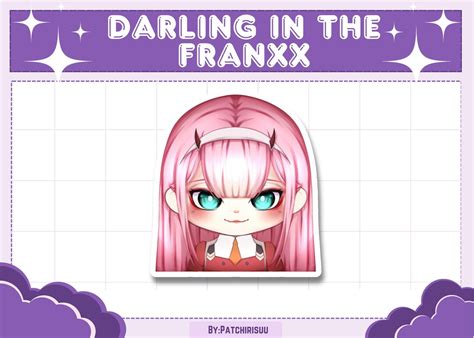 Zero Two Sticker Darling In The Franxx Sticker Patchirisuu Etsy