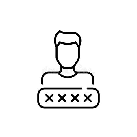 Male User Avatar And Password Input Box Secure User Login Pixel Perfect Vector Icon Stock