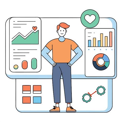 Premium Vector A Man Stands In Front Of A Chart That Says Quot The Word Quot