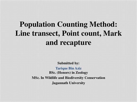 population counting method line transect point count mark and recap…