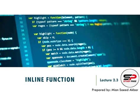 Lecture 23 Inline Functionpdf