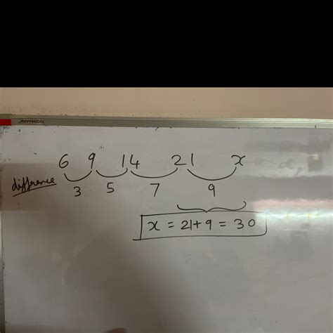 Choose The Number X That Should Come Next In This Series 6 9 14 21 X