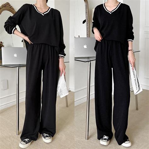 허밍퍼플 여성용 3698 Vs 알렌 세트 빅사이즈 편안한 상의 하의 바지 와이드 오버 플러스 사이즈 큰언니 간절기 여성의류