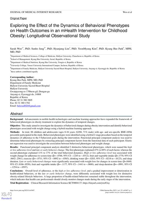 Pdf Exploring The Effect Of The Dynamics Of Behavioral Phenotypes On Health Outcomes In An