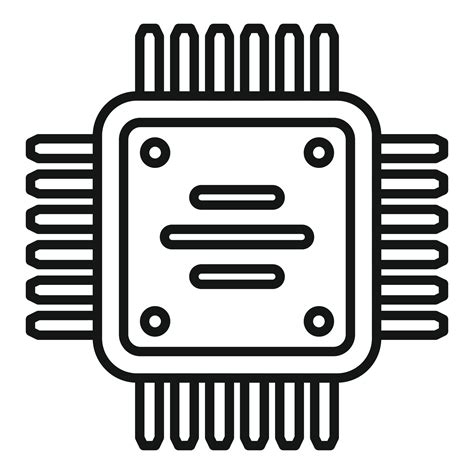 Computer Cpu Icon Outline Vector Circuit Chip Vector Art At Vecteezy
