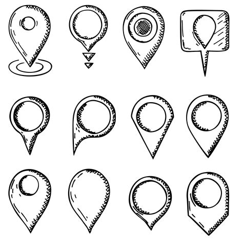 Premium Vector Hand Drawn Map Pins Sign Location Icon Outline Doodle Icon Address And Map Pin