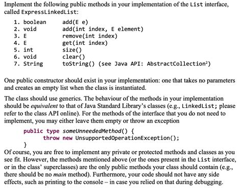 Solved Implement The Following Public Methods In Your Chegg