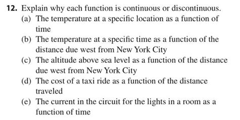 solved 12 explain why each function is continuous or