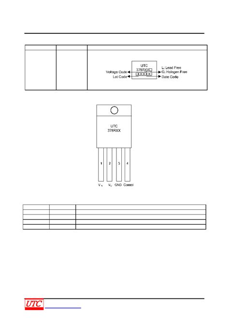 378r13g Tf4 T Datasheet 2 8 Pages Utc 4 Terminal 3a Output Low Drop Voltage Regulator