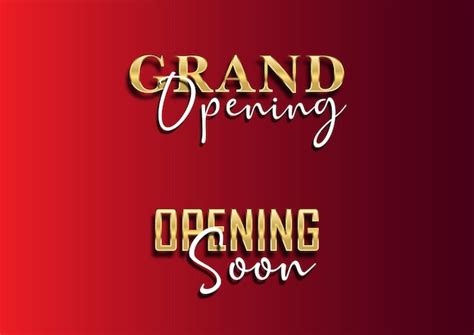 그랜드 오프닝과 곧 오프닝 텍스트 배경 프리미엄 벡터