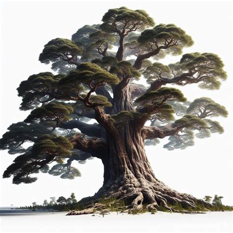 Premium Psd A Tree Sequoia On A White Background