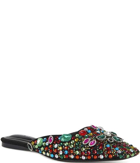 Azalea Wang Nelsat Multi Crystal Jeweled Rhinestone Dress Mules Dillards