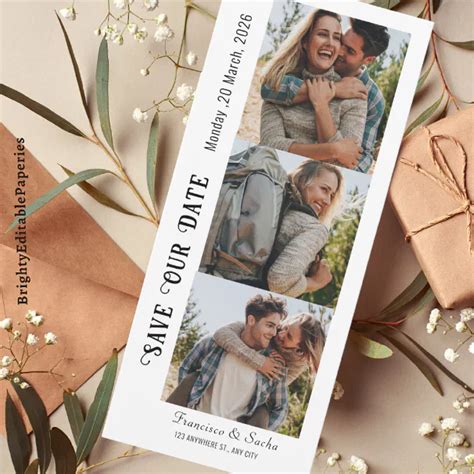 Photo Strip Save The Date Invitation Zazzle