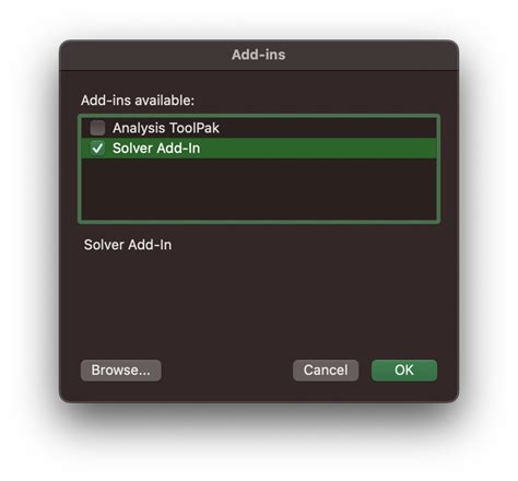 how to add solver add in in microsoft excel on mac code2care