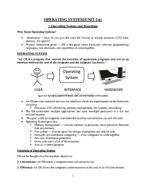 Os Unit 1 Notes Operating Systemunit 1st 1 System And Functions Why